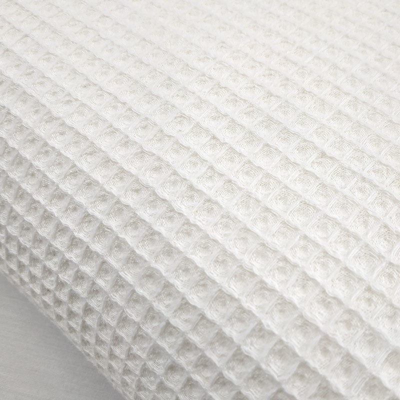 Tela Piqué Waffle en color crudo o hueso